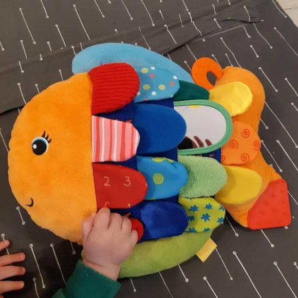 Toys | Baby Orange Soft Flip Tummy Time Sensory Fish Toy With Taggies ...